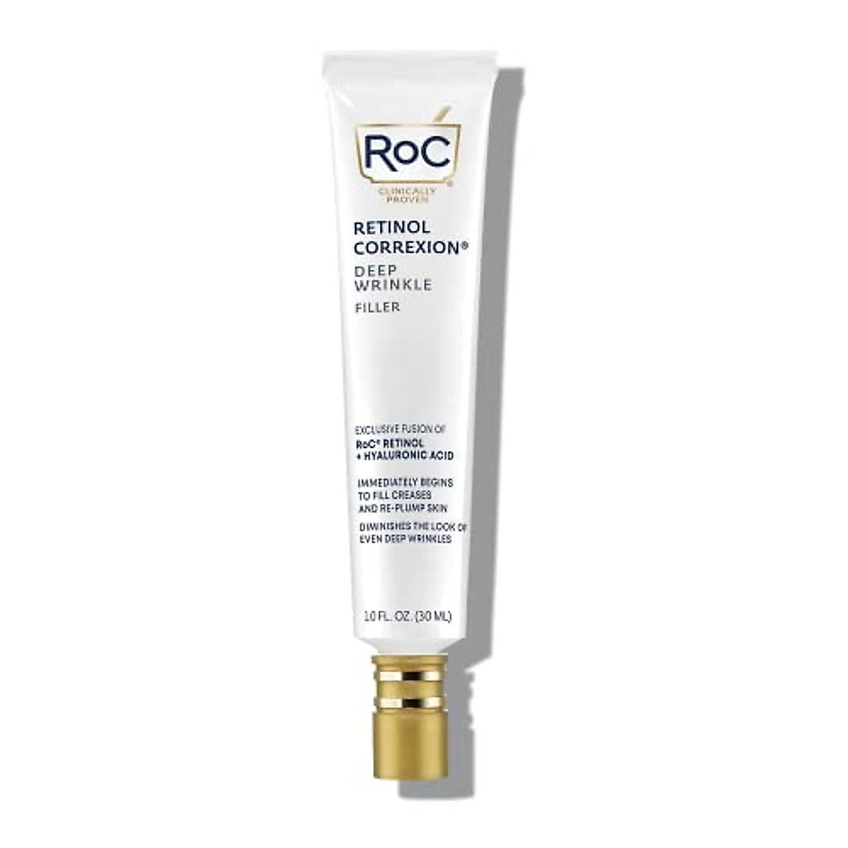 RoC Retinol Correxion Deep Wrinkle Facial Filler with Hyaluronic Acid, Skin Care Treatment for Fine Lines, Dark Spots, Post-Acne Scars, 1 Ounce