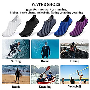 Racqua Men&Women Breathable Water Shoes Aqua Socks for Hiking Diving Surf Diving Sport Quick-Dry Pool Beach Swim Shoes White 7.5W/6.5M