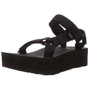 Teva Women's Flatform Universal Platform Sandal, Black, 10 M US