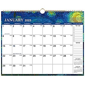 2023 Wall Calendar - Wall calendar 2023-2024, January 2023 - June 2024, 18 Months Wall Calendar, 14.6” × 11.4”, Twin-Wire Binding, Premium Paper, Blank Blocks - Art Paintings Design