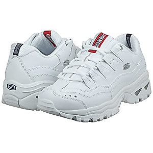 Skechers womens Energy fashion sneakers, White Mesh/Leather, 7.5 US