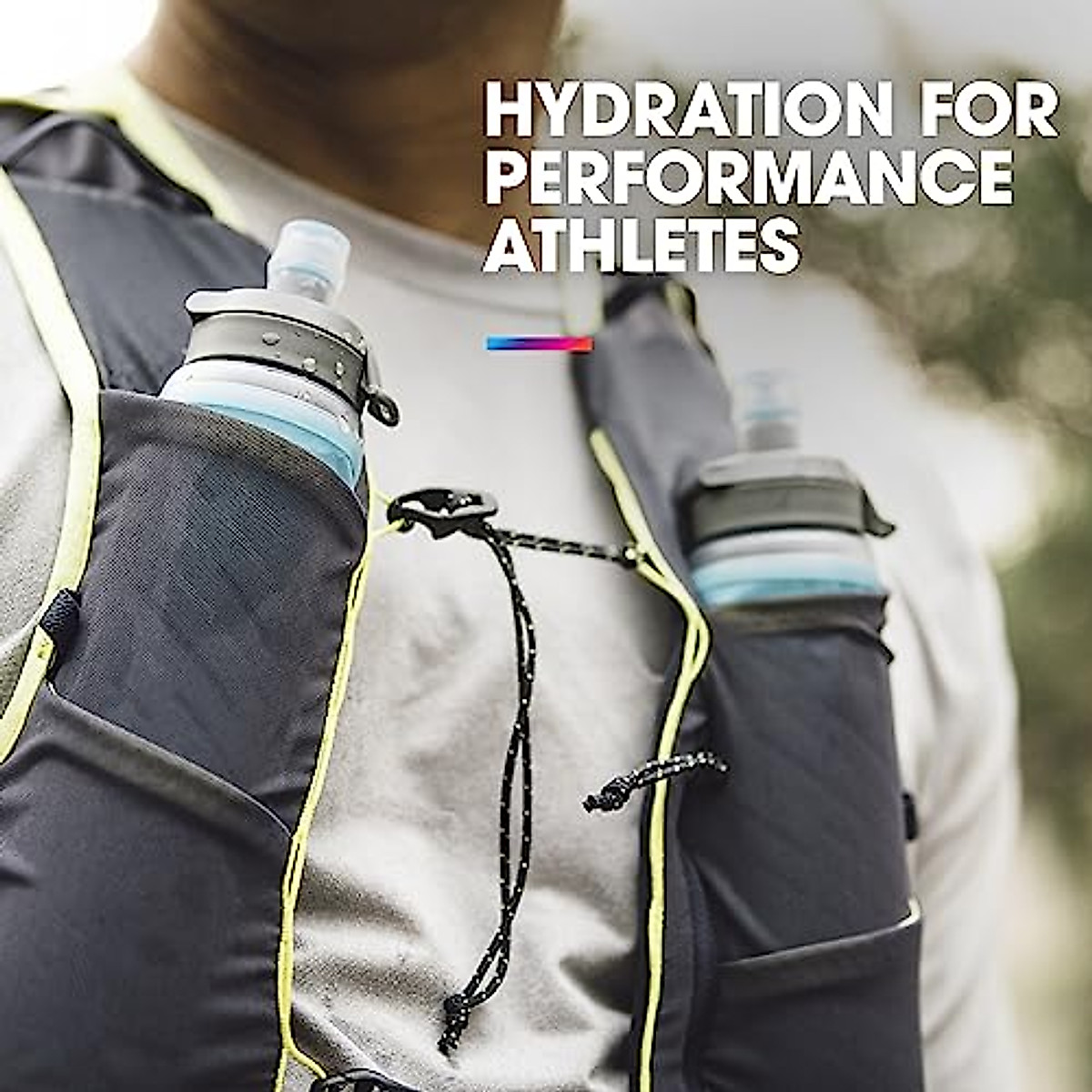 HydraPak UltraFlask Speed 500ml 2-Pack - Collapsible Soft Flask Water Bottle for Hydration Vests and Running Packs with Easy Open Cap (500 ml/17 oz), Malibu Blue