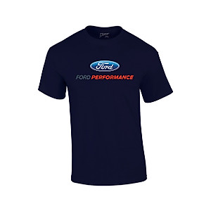 Trenz Shirt Company Ford Performance Logo Adult Short Sleeve T-Shirt -Navy-XXL