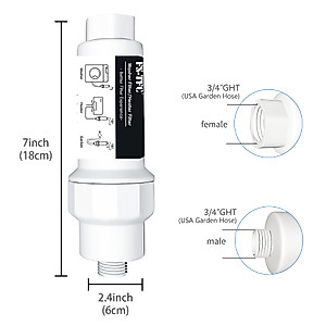 FS-TFC Inline Sediment Anti-Scale Filter Reusable 3/4" GHT Water Hose Filter for Washing Machine, Heater, Garden, RV,2PACK