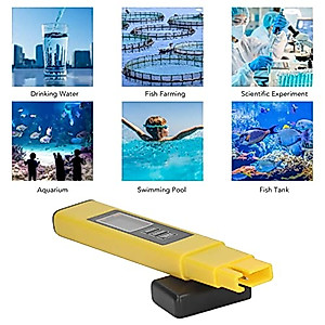 TDS Meter, Automatic Temperature Compensation TDS Tester Glass Electrode Alloy Probe Dual Color Prompt High Accuracy Digital Display for Aquaculture