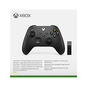 Xbox Wireless Controller Carbon Black + Wireless Adapter for Windows (Xbox Series X/S)