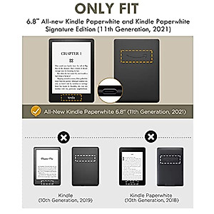 MoKo Case for 6.8" Kindle Paperwhite (11th Generation-2021) and Kindle Paperwhite Signature Edition, Light Shell Cover with Auto Wake/Sleep for Kindle Paperwhite 2021 E-Reader, Gray Forest