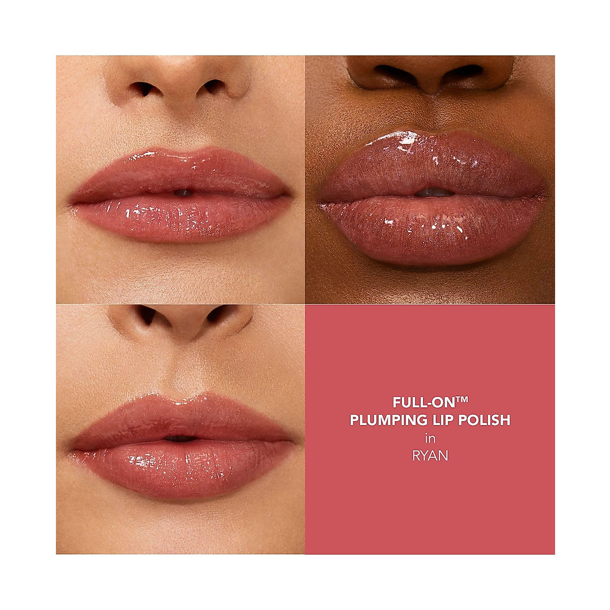 Buxom Full-On Plumping Lip Polish, Tinted Lip Plumper Gloss, Plumping Formula with Peptides & Vitamin E, Moisturizing Lip Plumping Gloss, Reds, Mauves & Reds