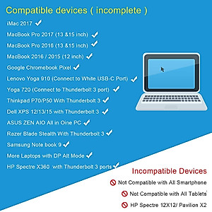 USB C to Dual HDMI 4K Adapter, CableCreation USB Type C (Compatible Thunderbolt 3) to 2 HDMI Adapter Compatible with MacBook Pro 2020/2019/2018/2017,XPS 13/Surface Book 2,Chromebook Pixel, Yoga 710