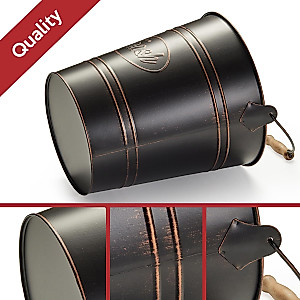 Pack 2, Rustic Farmhouse Bathroom Trash Can, Modern Country Style Galvanized Farm Metal Kitchen Trash Bucket, Large Vintage Waste Basket, Industrial Chic Bucket Garbage Can Bin, Western Garbage Pail