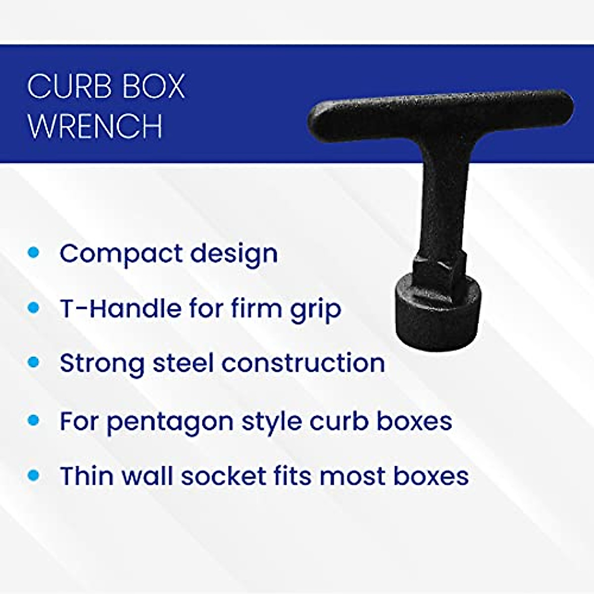 Jones Stephens Curb Box Wrench for Pentagon Curb Boxes, Grey