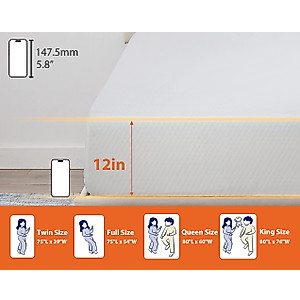 BORGEBY Gel Memory Foam Mattress, 6/8/10/12 inch Firm Mattress in a Box, CertiPUR-US Certified Mattress for Cool Sleep & Pressure Relief (12 in, Twin)