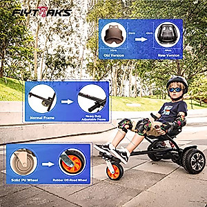 FLYTRAKS K2 Hoverboard Go Kart with Rear Shock Absorption, Hoverboard Seat Attachment Accessory for 6.5" 8" 10" Hover Board, Adjustable Frame Length & Off-Road Rubber Wheel