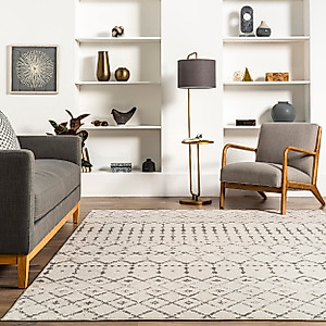 nuLOOM 5x7 Moroccan Blythe Area Rug, Grey, Faded Bohemian Design, Stain Resistant, For Bedroom, Dining Room, Living Room, Hallway, Office, Kitchen, Entryway