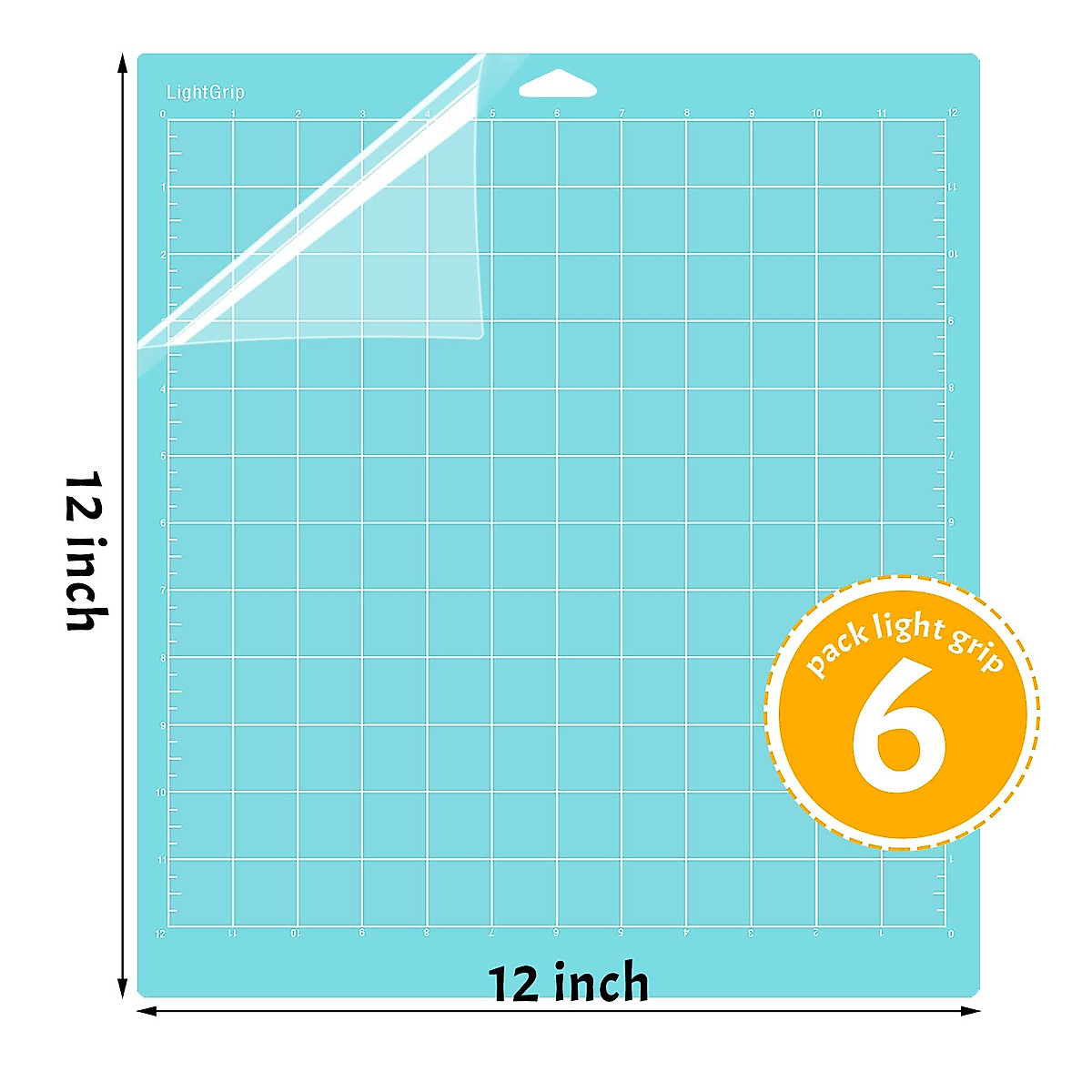 AHIJOY Light Grip Cutting Mat for Cricut 12“x12” 6 Pack Cricut Accessories Cutting Mat for Cricut Maker/Air 2/Air/One Adhesive Sticky Cutting Mats Accessories for Cricut,Blue