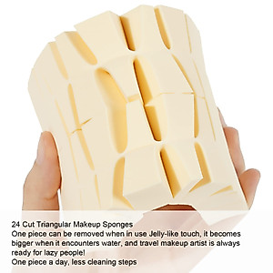 AUAUY 48 Pcs Makeup Sponge Wedge Shaped Blender, Mini Applicator Wedges, Non-Latex Cosmetic Puff, Cosmetic Wedges Beauty Blender Sponges, For Foundation Liquid Cream - Pink&Beige