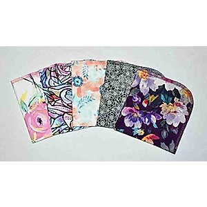 Flower Splash Printed Flannel Paperless Towels 1 Ply 12x12 Inches Set of 5