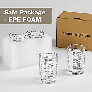 Hlukana 2 Pack Shot Glass Measuring Cup, 3 Ounce Heavy Base Jigger, Espresso Shot Glass, Liquid Glass Cup, Round Shot Glasses, Small Glass Shot Cups for Vodka, Whiskey, Tequila, Espresso, Liquor