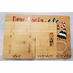 Personalized Santa Cookie Serving Tray/Cutting Board Full Color (13.75" x 9.75" w/Handle)