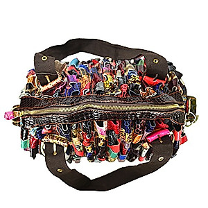 Sibalasi Women’s Multicolor Bag Designer Purse Large Tote boho purse Colorful Summer Bag （Roll）