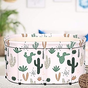 LUCKUP Large Foldable Soaking Bathing Tub Portable Bathtub for Adults Freestanding Non-Inflatable Hot Bath Tub, Thickened Thermal Foam to Keep Temperature Suitable for two person 43”x25”x20”