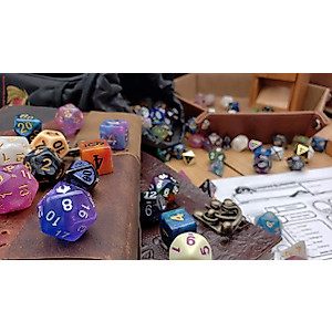 Tidal Serenity - 10 Piece 6-Sided Dice Set by D20 Collective - Purple and Blue Swirled Acrylic Dice for Table Top Dungeons and Dragons RPGs and Gaming - 10D6 D&D Dice Sets