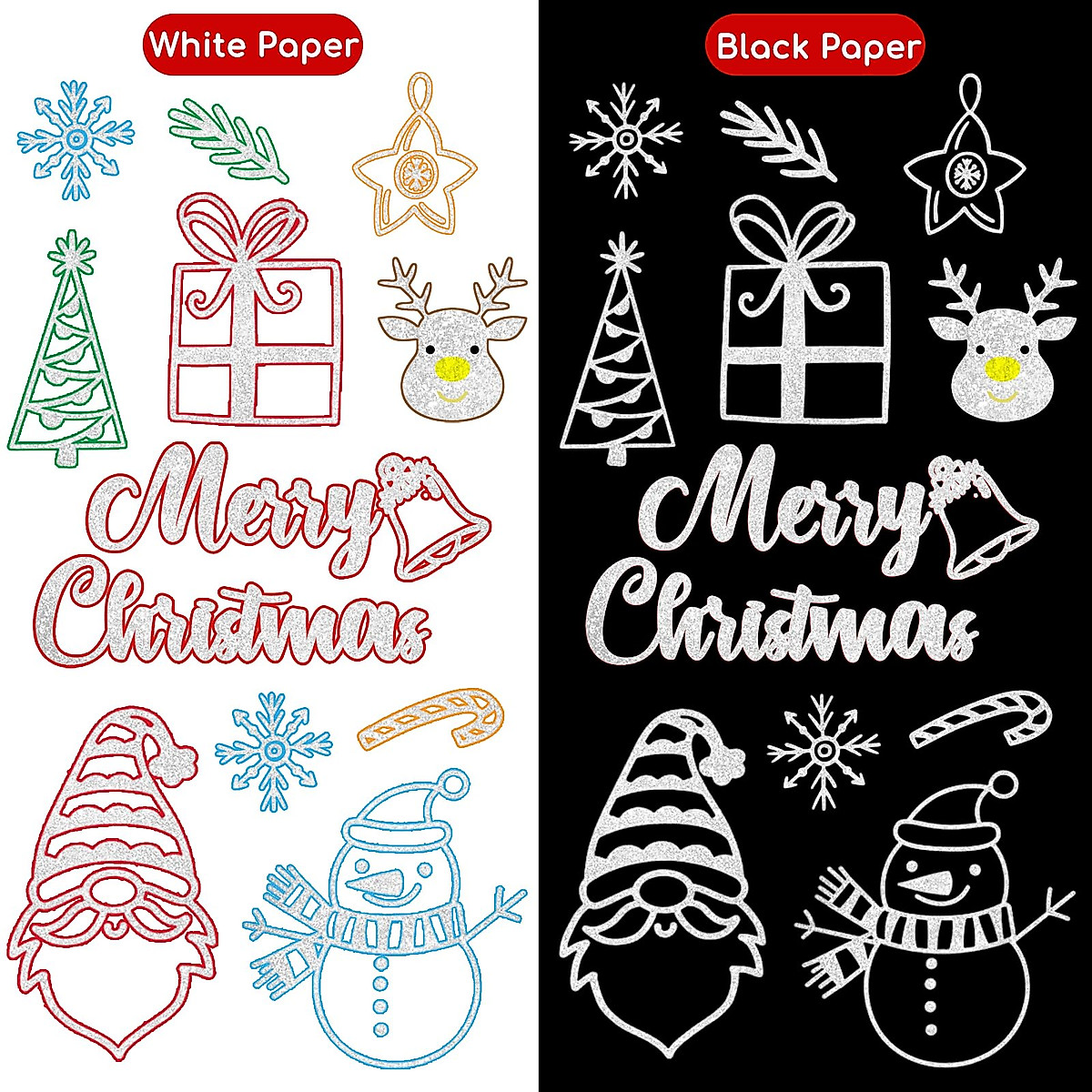 OLINGYOU Outline Markers, 12 Colors Shimmer Markers Set, Self Outline Metallic Outline Marker Pen Set for Art, Drawing, Doodling, Card Making, Greeting Cards, DIY Crafts