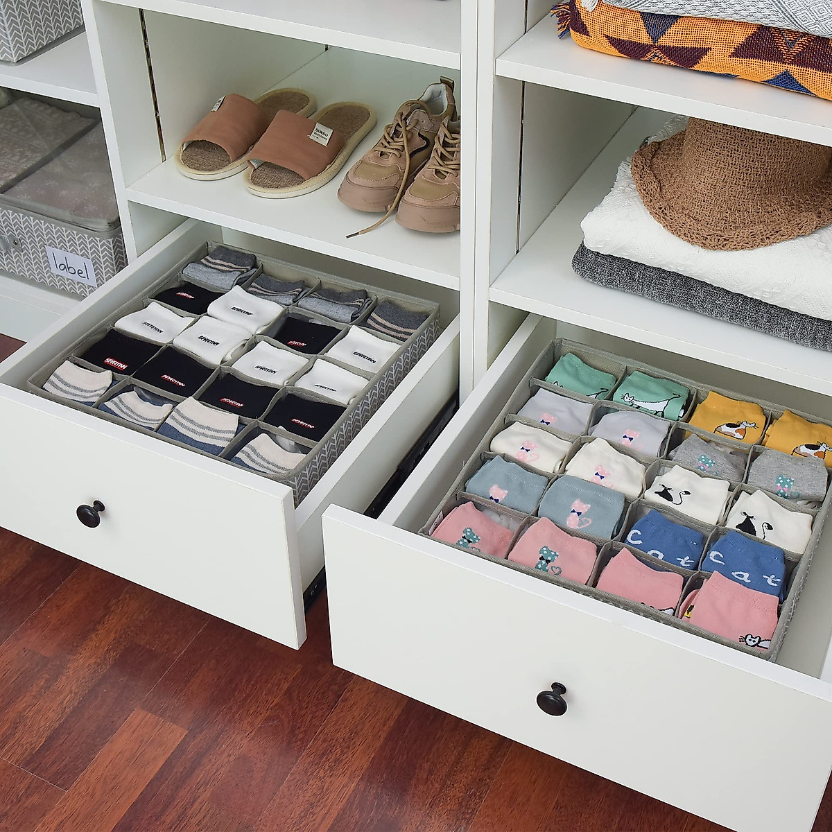 GRANNY SAYS Bundle of 1-Pack Hanging Closet Shelves & 2-Pack Socks Storage Organizers