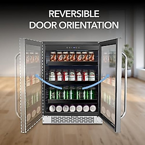 Whynter BBR-148SB Built-in 180 Can Undercounter Beverage Refrigerator with Reversible Door, Digital Control and Lock, 24-inch, Stainless Steel, 5 Cubic