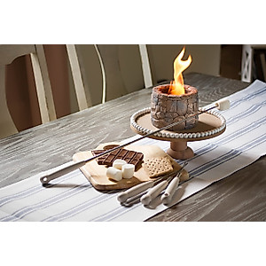 WEYLAND Tabletop Fire Pit Bowl - Table Top Firepit Balcony Decor and Smores Maker - Small Indoor, Outdoor and Personal Portable Fireplace for Patio Using Rubbing Alcohol Fuel - Stone Design