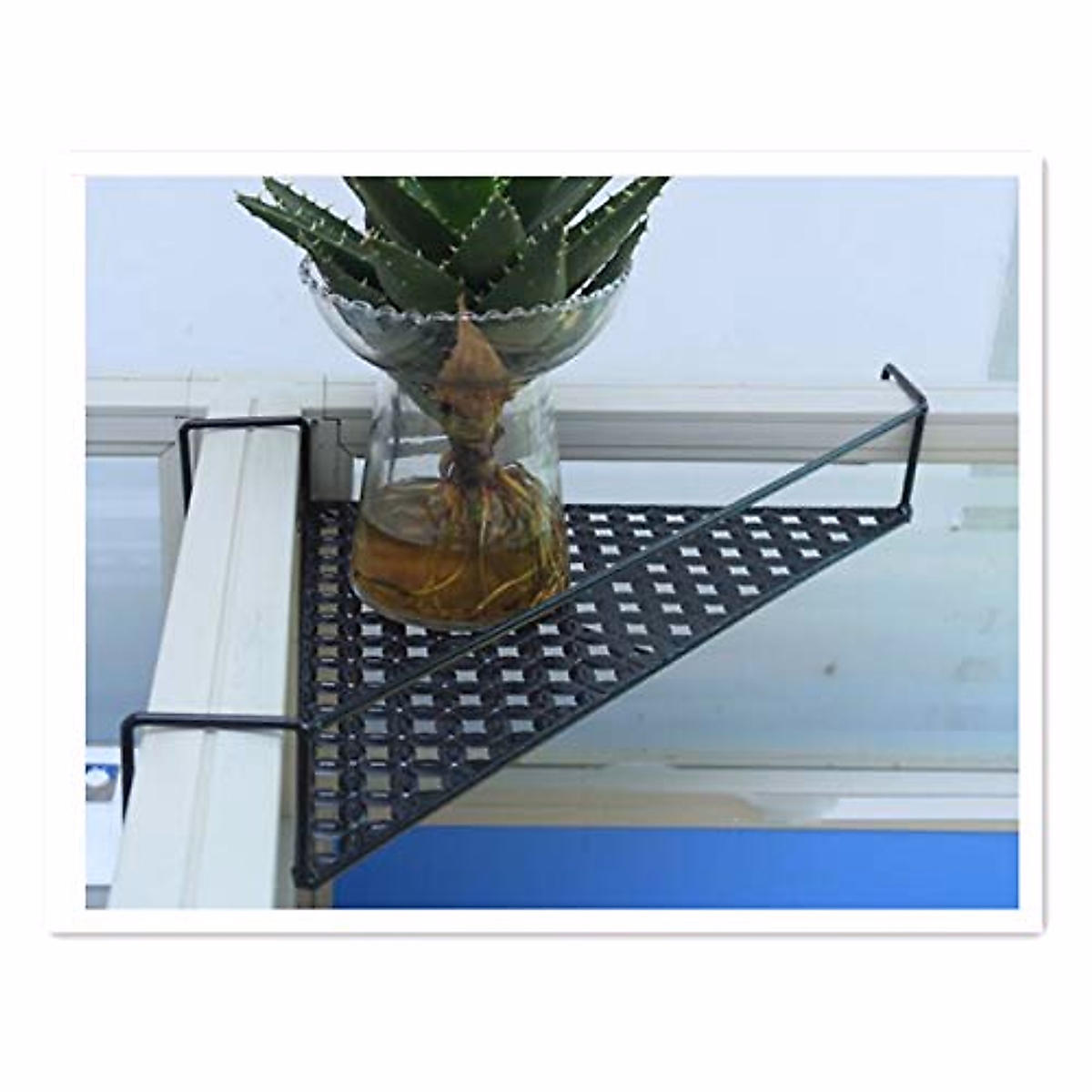 Cumuiu Office Cubicle Floating Corner Shelf Iron Wire Desk Sundries Storage Rack Office Cubicles Hanging Corner Shelf Corner Hanging Shelf Iron Shelf (Fit 1.9inch Thick Cubical Wall)