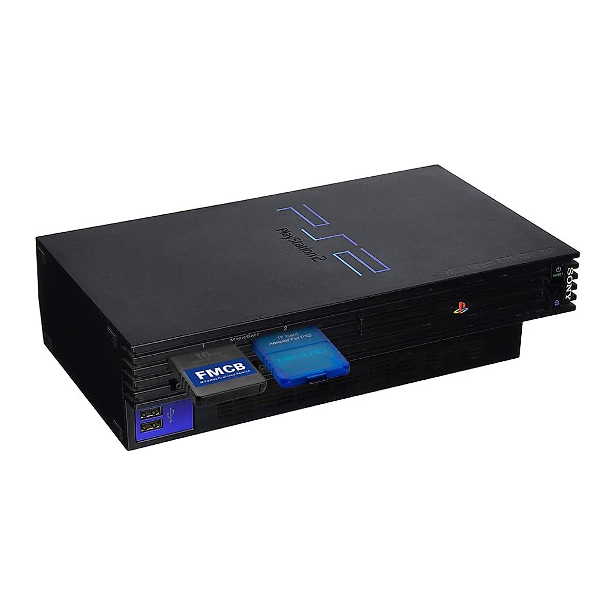 RGEEK PS2 MX4ISO TF Card Adapter with 128G TF and PS2 FMCB MX4ISO Archived Version Card for PS2 All Fat and Slim Consoles, PS2 Memory Card