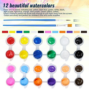 WYOMER 12 Sets(168 PCS) Acrylic Paint Set, 12 Colors Water Paint with Brushes, Washable Paint Sets for Home, Classroom and Birthday or Art Party(24 Brushes)