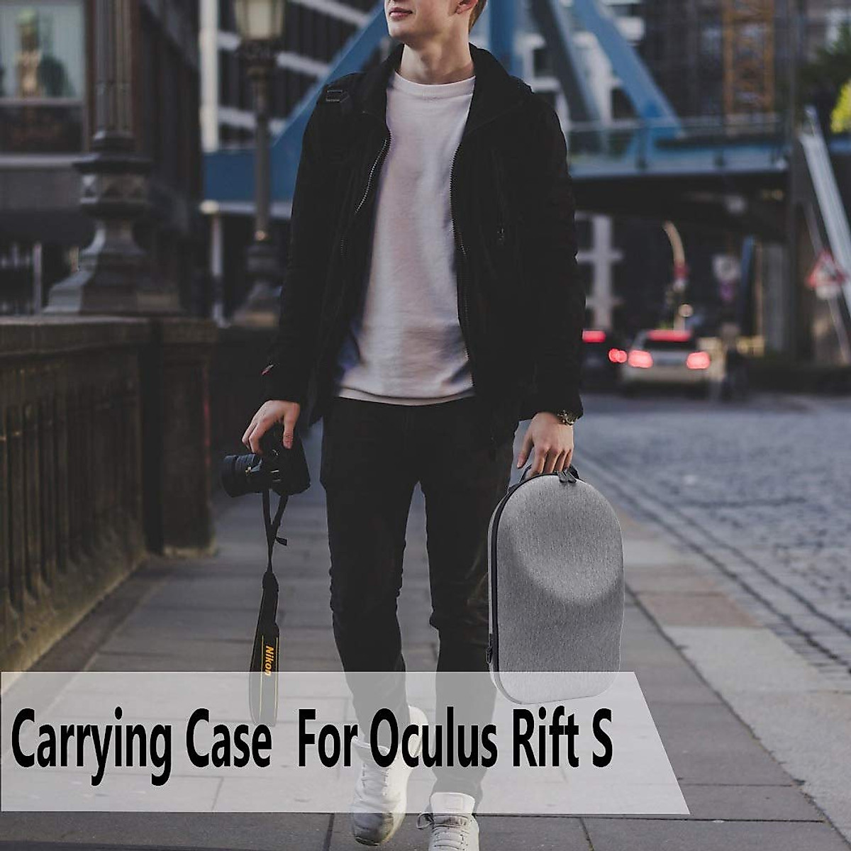 Etase Hard EVA Bag Protect Cover Storage Box Travel Case Carrying Case for Rift S PC-Powered VR Gaming Headset