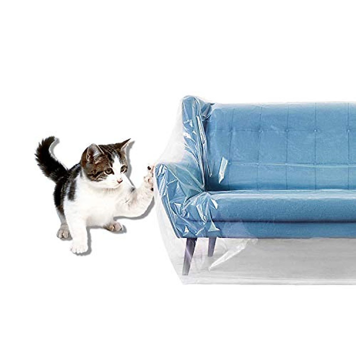 STARTWO Furniture Cover Plastic Bag Plastic Couch Cover Heavy Duty Water Resistant Thick Clear | Sofa Slipover for Moving and Long Term Storage 42”(Width) x 34”(Depth) x 42"(Height)