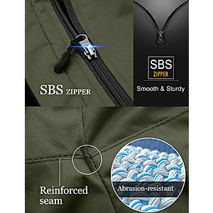 GEMYSE Men's Mountain Waterproof Ski Snow Jacket Winter Windproof Rain Jacket (Army Green,Large)