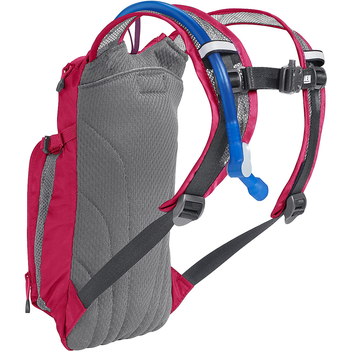CamelBak Mini M.U.L.E. Kids Hydration Backpack for Hiking and Biking - 50oz, Hot Pink/Purple Stripe