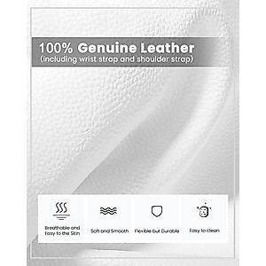 befen White Leather Wristlet Clutch Wallet Purse, Mini Crossbody Bag Shoulder Pouch for Women - Fit iPhone 15 Pro Max