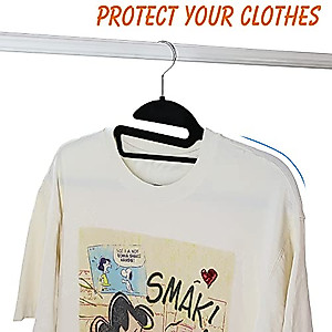 50 Pack Non-Slip Velvet Hangers Suit Clothes Hanger Space Saving Hangers 15~20LBS Heavy Duty Hangers 17.7inch (Black)