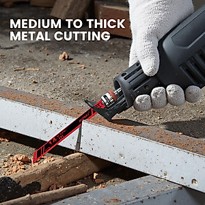 LOZAGU 6-Piece Metal Reciprocating Saw Blades, 9"/229mm 14TPI Bi-Metal Sabre Saw for Metal Pipe, Sheet, Rebar