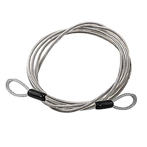 WANLIAN Safety Steel Cable, Double-Loop Braided Steel Flexible Lock Cable, toroidal Bicycle Security Cable, Vinyl-Coated Braided Steel, 200 cm Long for U-Locks, Padlocks&disc Locks, Silver