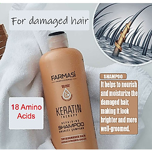 FARMASi Keratin Theraphy Repairing Shampoo for Dry and Damaged Hair 360 ml / 12.2 fl.oz