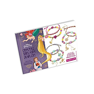 Make It Real Disney Princess Crystal Dreams Jewelry Kit - DIY Bead & Charm Bracelet Set with Swarovski Crystals, Includes Supplies & Exclusive Princess Book - Create 6 Bracelets, Ages 8