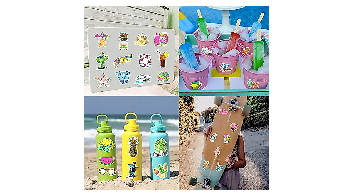 Summer Water Bottle Stickers - 50 Cute Vinyl Designs
