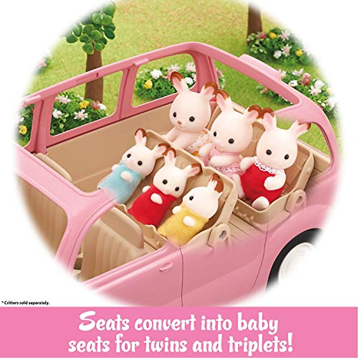 Calico Critters Family Picnic Van for Dolls - Toy Vehicle Seats up to 10 Collectible Figures!