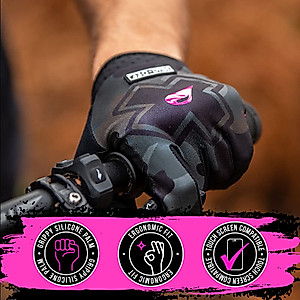 Muc-Off Camo MTB Gloves, L - Slip-On Cycling Gloves for MTB/BMX/Gravel/Road Bikes - Touch Screen Compatible Mountain Bike Gloves for Men and Women
