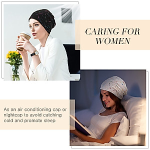 SATINIOR 5 Pieces Women's Slouchy Beanie Chemo Hat Stretch Cancer Head Wraps Sleep Head Scarf for Cancer Patient Multicoloured