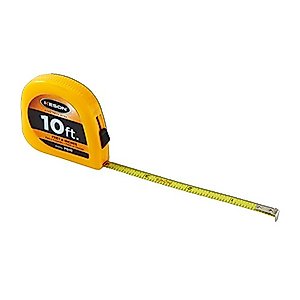 Keson PG10 Short Tape Measure with Lacquer Coated Steel Blade (Graduations: ft., in.), 1/4-Inch by 10-Foot