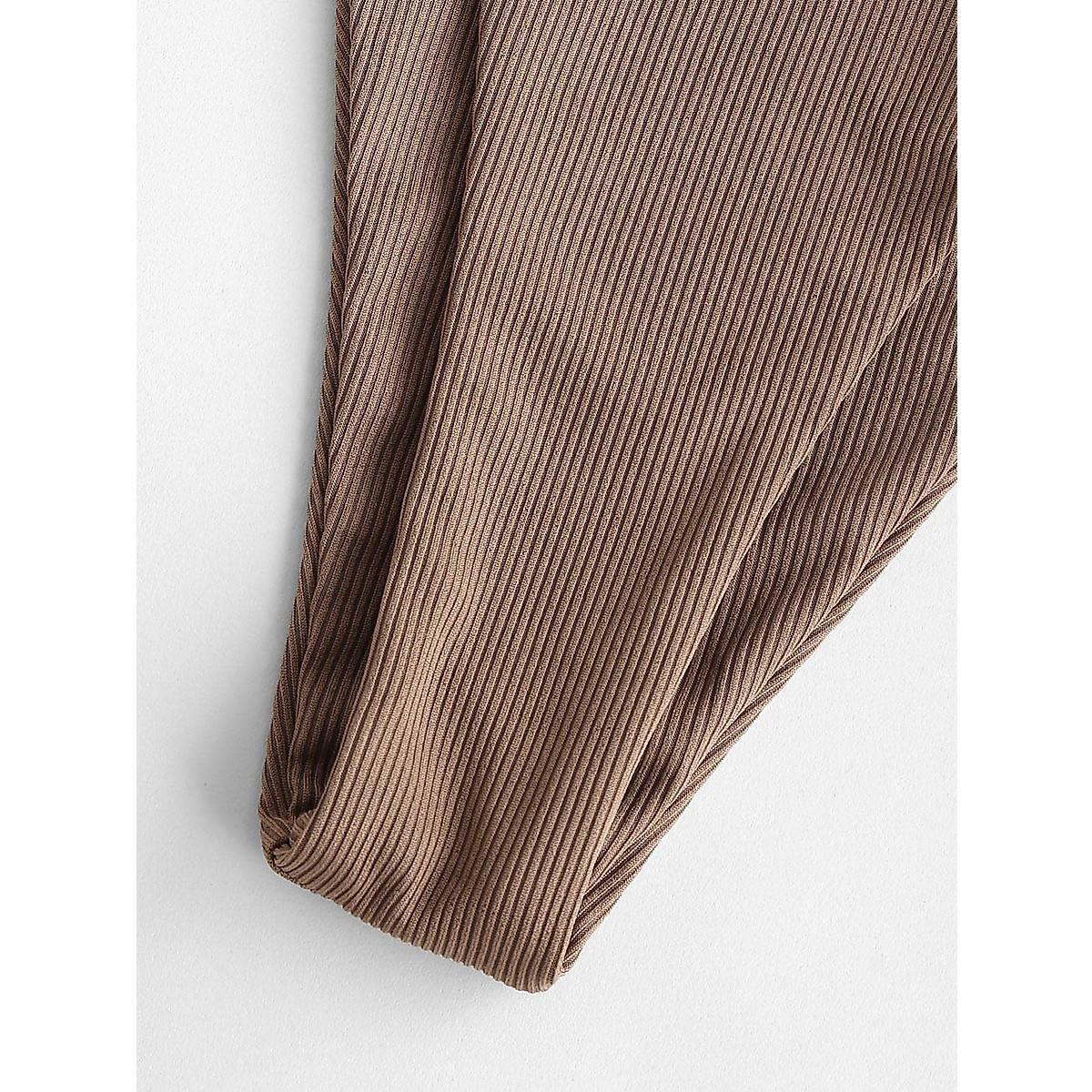 ZAFUL Women's Ribbed O Ring Contrast Strap String Bikini Swimwear