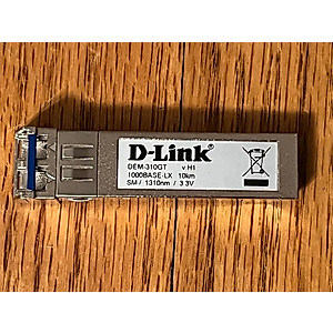 D-Link Gigabit Ethernet Optical Transceiver Single-Mode 1000BASE-LX SFP Module (DEM-310GT)